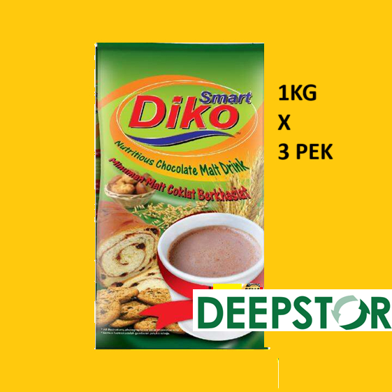 Diko Smart1KGX3 Pack/ Minuman Malt Coklat 1kg X 3 Pek (Wholesaler Price)(MUSLIM PRODUK) | Shopee ...
