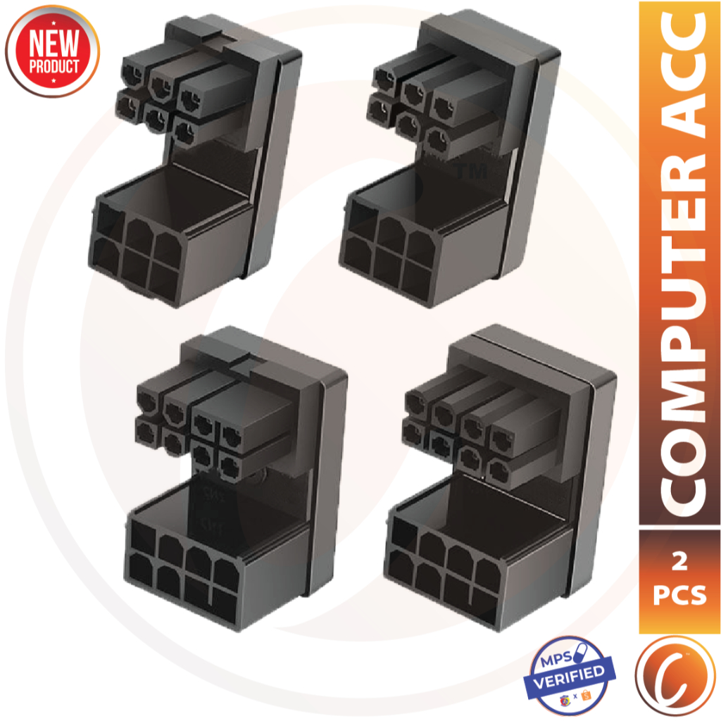 Computer ATX PCI-E GPU 6 Pin 8 Pin 180 Degree Angle Power Adapter - 1 ...