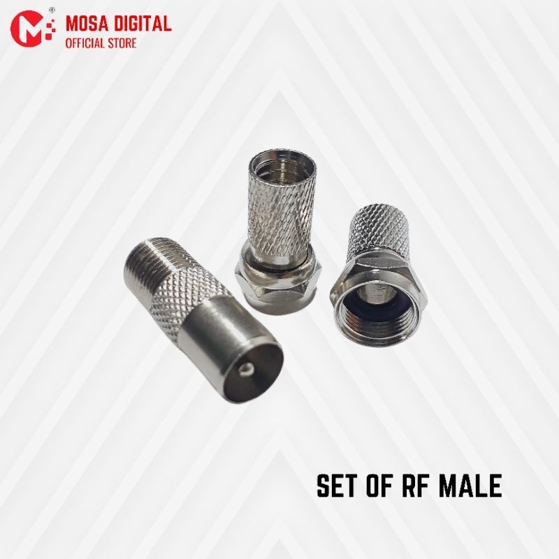 MOSA RF Male Connector with F Type Plug Socket Coaxial Cable RG6 ...