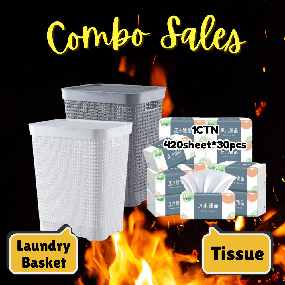 COMBO Laundry Basket + Tissue | Shopee Malaysia