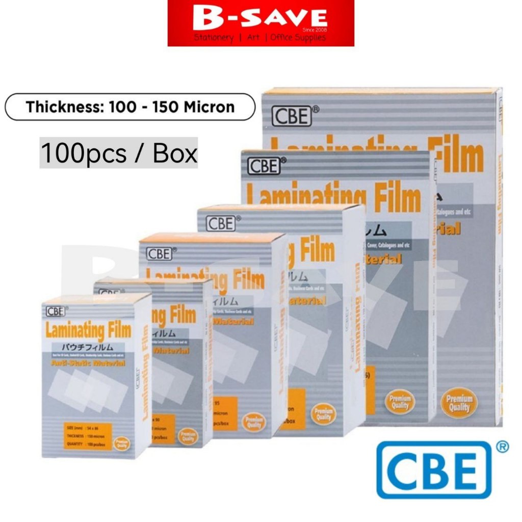 CBE/PROMASTER Laminating Film / Plastic Laminate 100's / 150 Micron ...