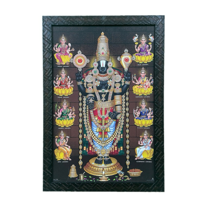 BIG God Sri Tirupati Balaji Swamy Sparkle Print Photo with Ashtalakshmi ...