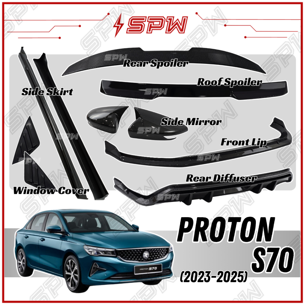 Proton S70 Bodykit Skirting Front Lip Side Skirt Rear Diffuser Window ...