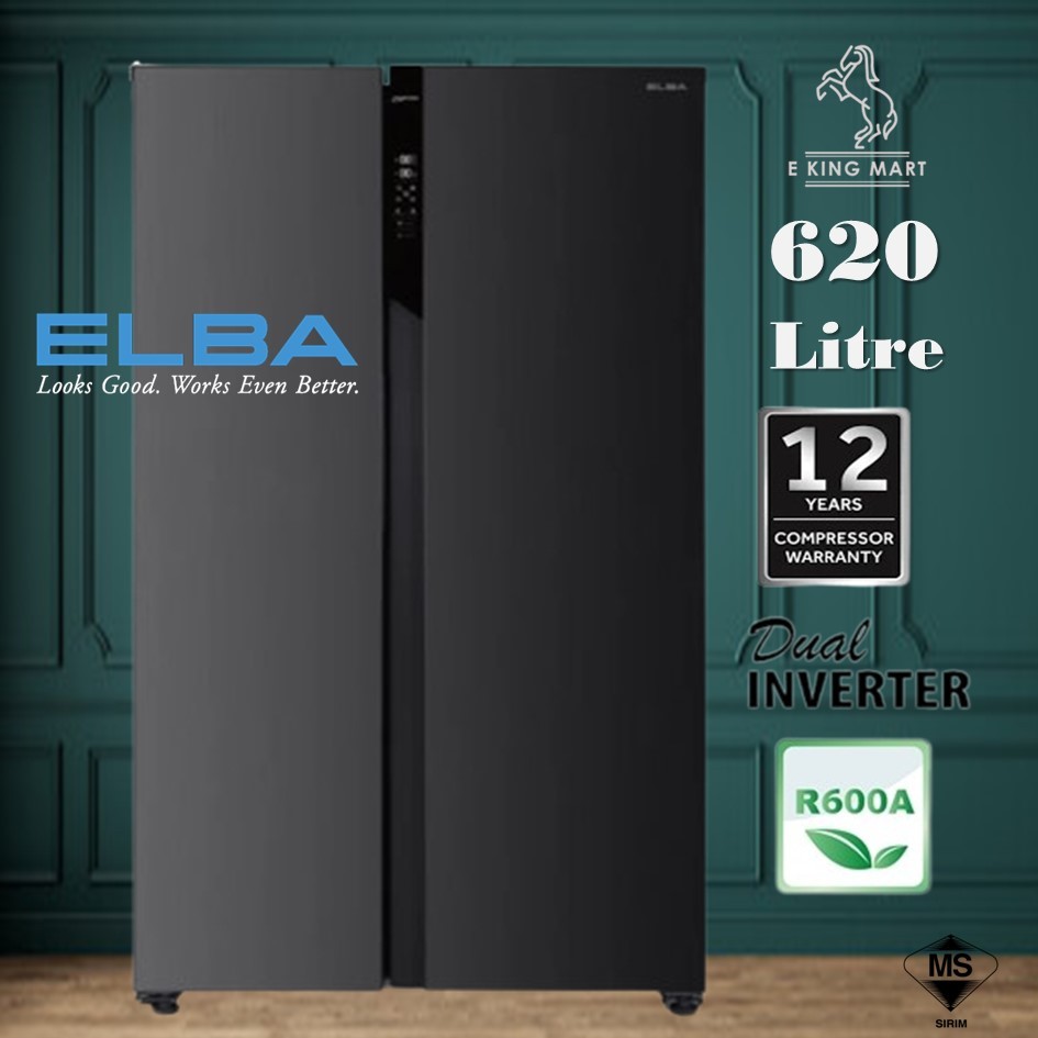 ELBA Refrigerator Fridge Inverter Side-by-Side Fridge 620L BIG French ...