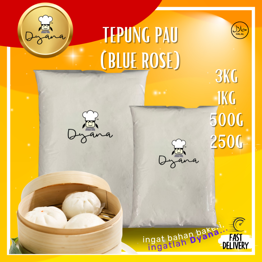 Tepung Pau | Pau Flour [Blue Rose] 250g/500g/1kg/3kg | Shopee Malaysia