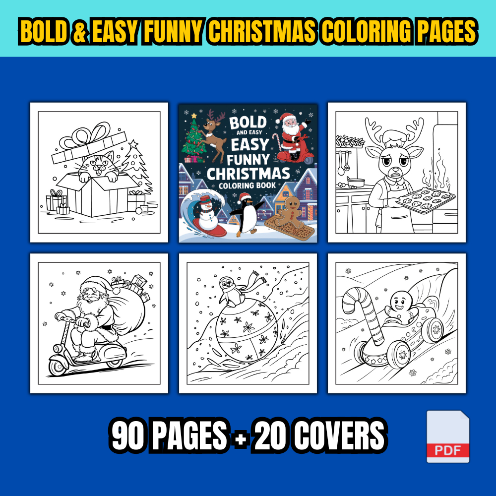 [PDF] 90 Bold & Easy Funny Christmas Coloring Pages For Kids | Shopee ...