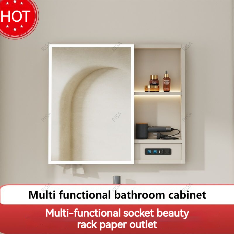 Smart Bathroom Mirror Cabinet With Ambient Light Socket Integrated ...