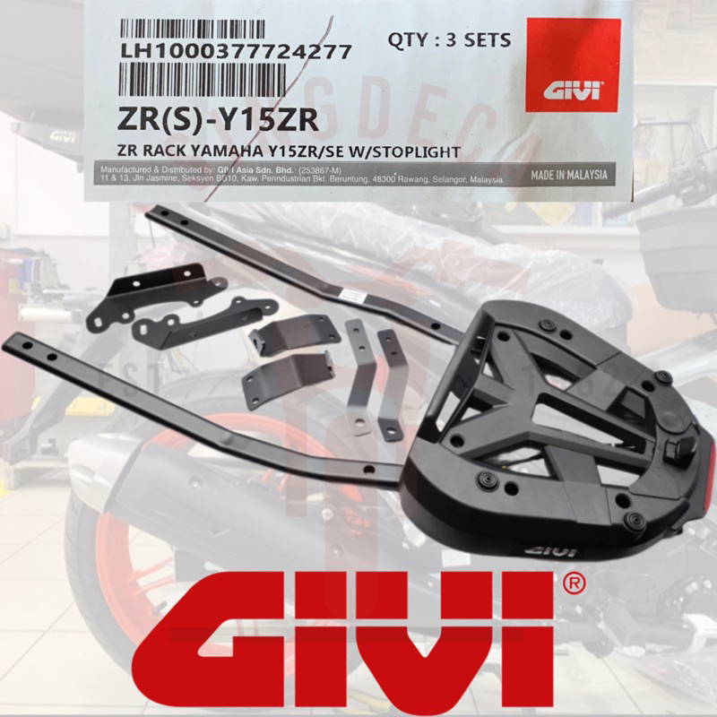 ORI ORIGINAL GIVI CARRIER ZR S RACK YAMAHA Y15 Y15ZR SE WITH STOP LIGHT ...
