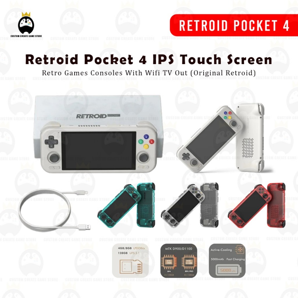 Retroid Pocket 4 / 4Pro Android 13 4.7” IPS Touch Screen [128G ROM + 8 ...