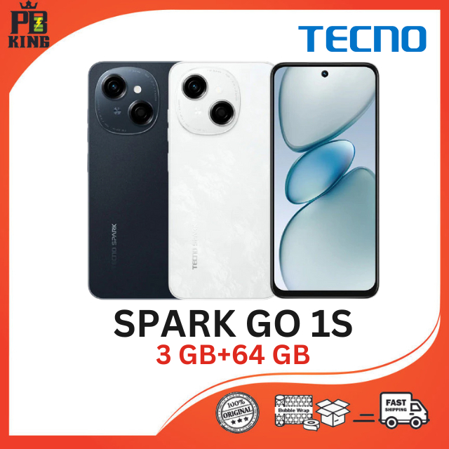 TECNO Spark Go 1S Smartphone (3GB RAM + 64GB ROM) IP54 / Dual Speaker / 6.67" HD / 5000 mAH ...