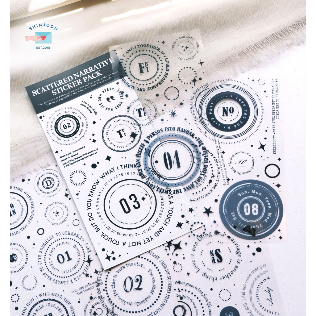 Scattered Narrative Sticker Pack | Shinjodu | Number & Text Sticker ...
