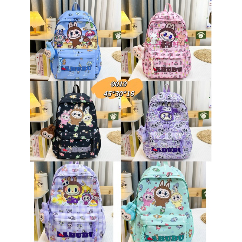 Labubu Backpack Cartoon Large Capacity School Bags POP MART Shoulder ...