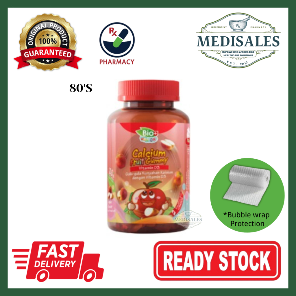 BIOPLUS (BIO+) JUNIOR CALCIUM FRUIT GUMMY 80'S ( EXP 02/2026) WITH ...