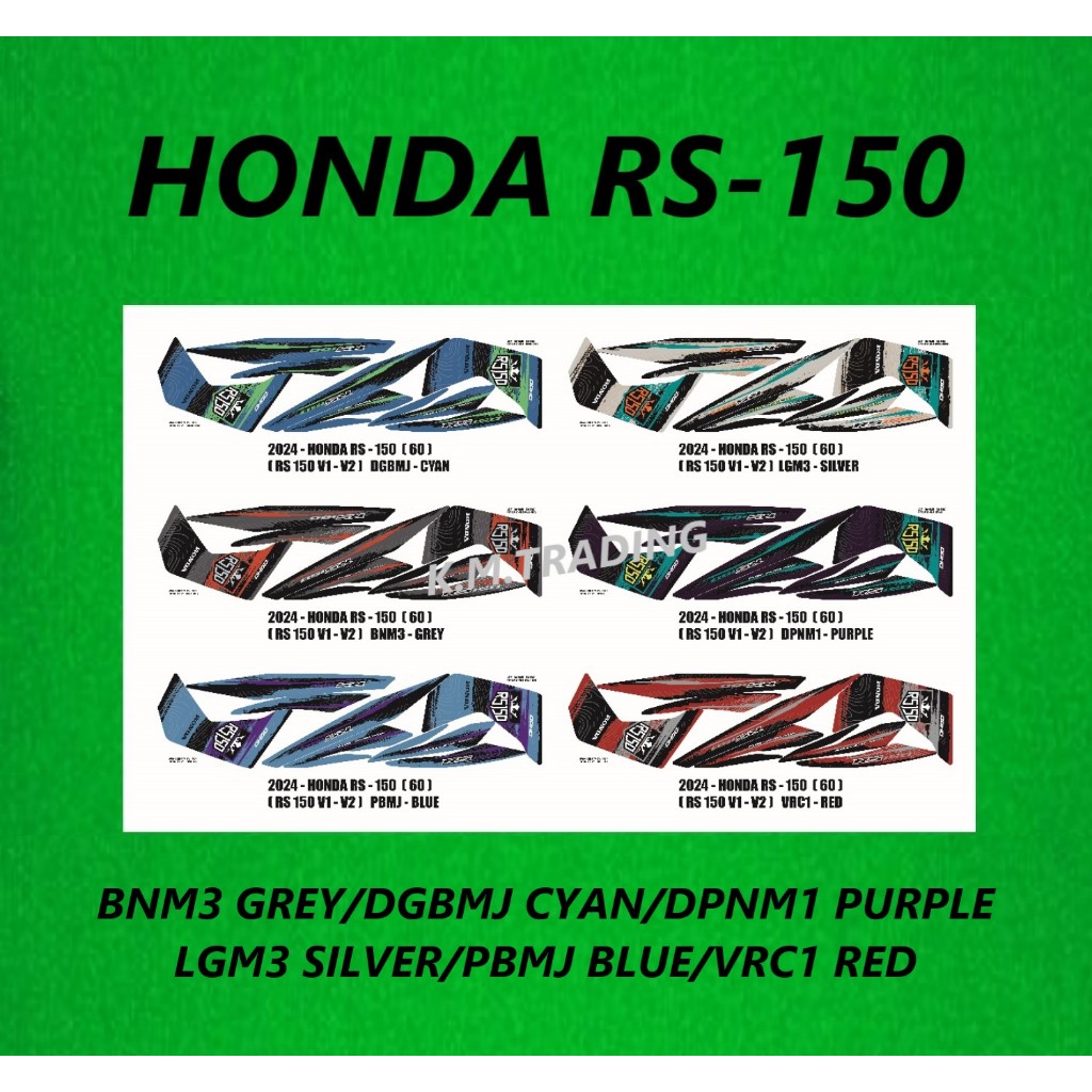 HONDA RS-150 [V1-V2] 2024 (60) BNM3 GREY/DGBMJ CYAN/DPNM1 PURPLE/LGM3 ...