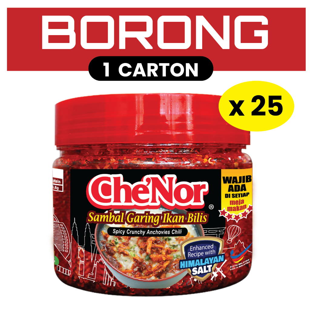 CHE'NOR Sambal Garing Ikan Bilis BORONG (160g x 25 Pcs/Carton) | Shopee ...
