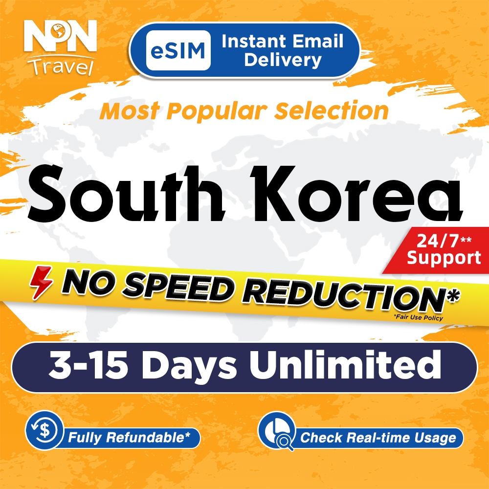eSIM Korea 3-15 Days Daily 500MB/1GB/2GB 4G Data | Instant 24h Email Delivery | High Speed KT ...
