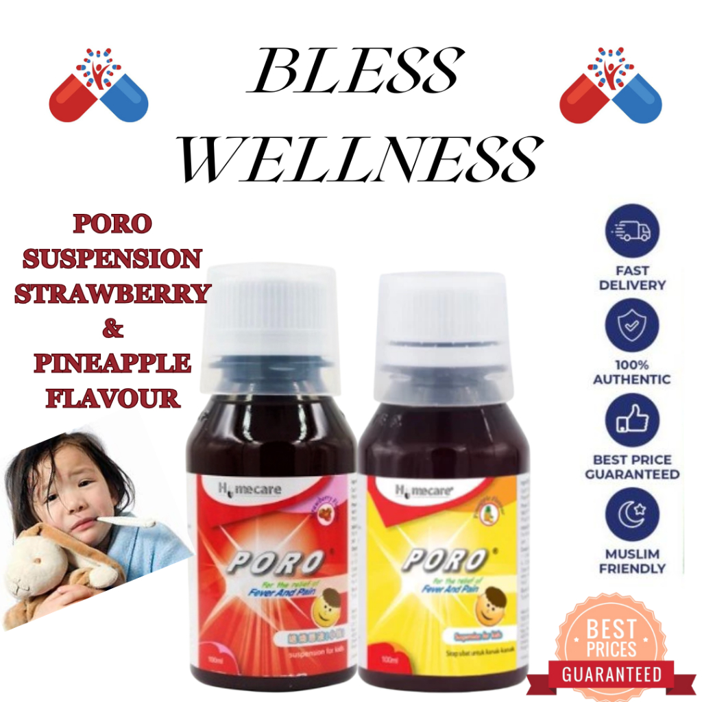 PORO SUSPENSION 250MG/5ML STRAWBERRY/PINEAPPLE 100ML | Shopee Malaysia