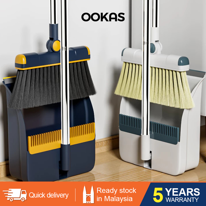 OOKAS [3In1] Magic Rotatable Foldable Sweeper Broom Dustpan Set Penyapu Penyodok Set 扫把 簸箕 ...