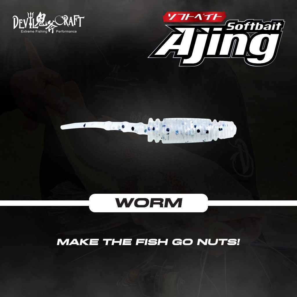 DEVIL CRAFT - AJING ROCK WORM - 1.6" - SOFTBAIT - SOFT PLASTIC - SOFT ...