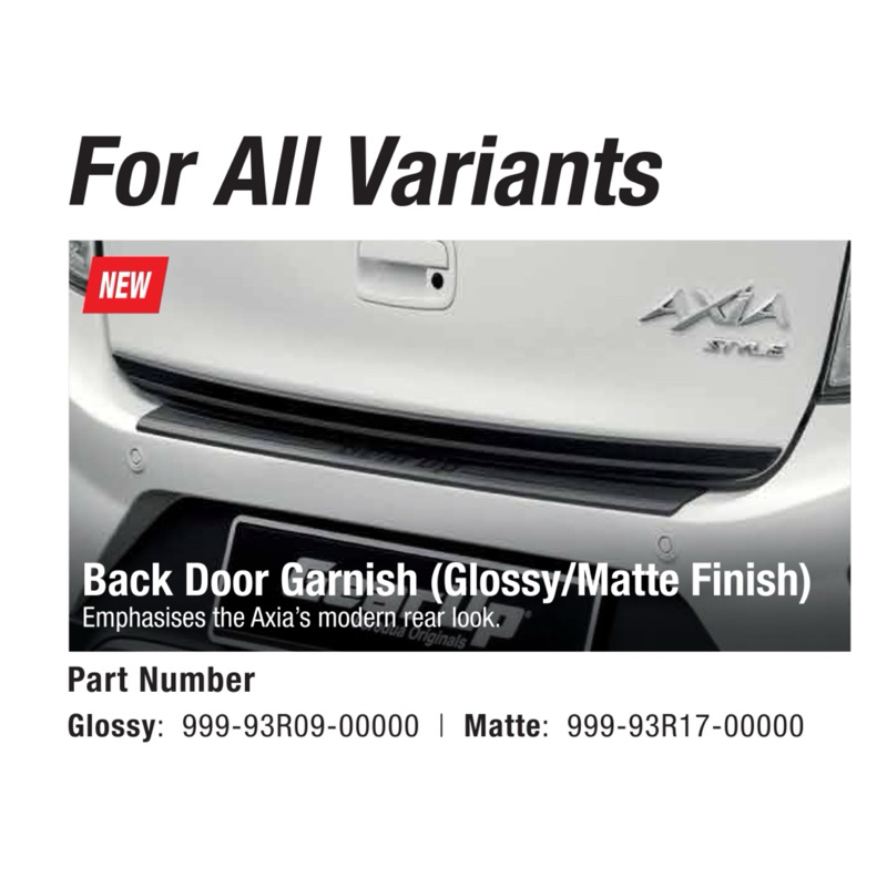 Perodua Axia back door garnish gear up | Shopee Malaysia