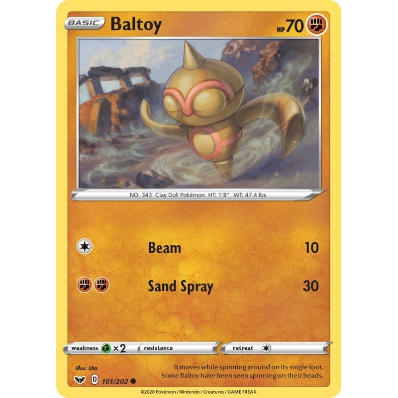 [No.343 /Baltoy] Pokemon card (*not genuine product*) | Shopee Malaysia