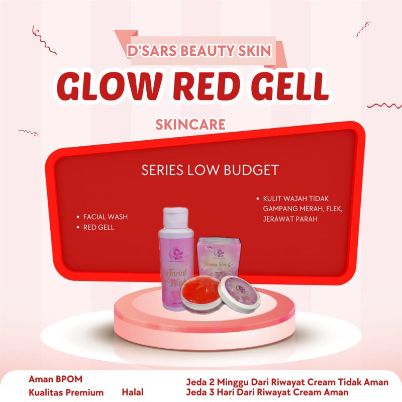 D’sars glowing red gel + facial wash | Shopee Malaysia