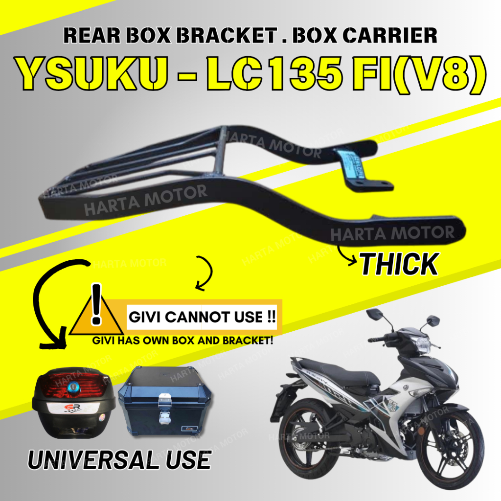 Y15ZR YSUKU LC135 FI REAR BOX MONORACK BOX CARRIER BRACKET KAKI TABAK ...