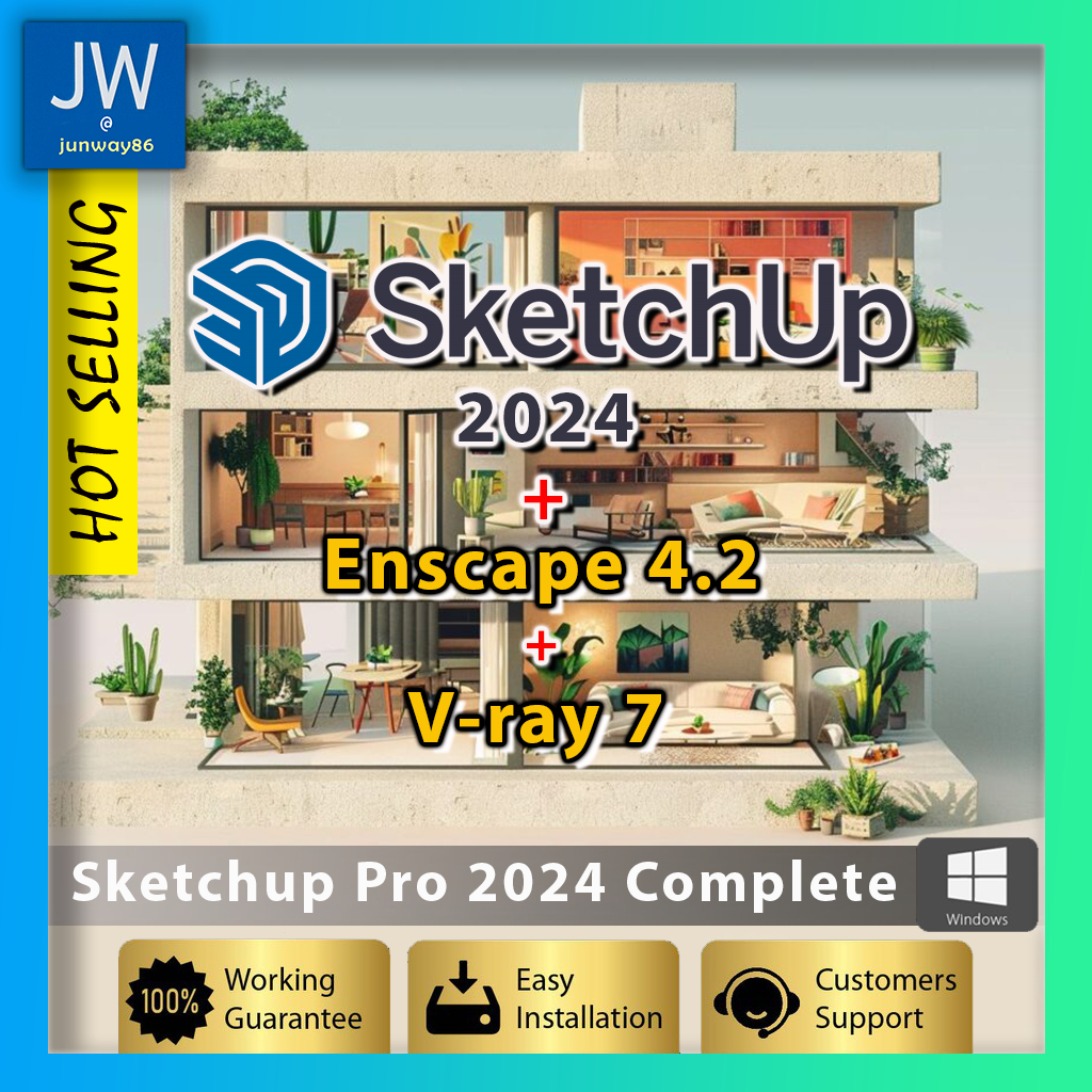 SketchUp Pro 2024 Update Decemeber 2024 + Enscape 4.2 + V-ray 7 (x64 ...