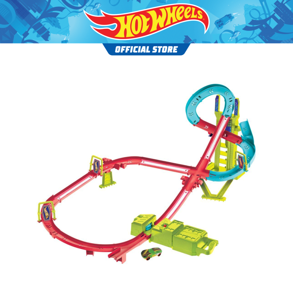 Hot Wheels Neon Speeders Skyscraper Speed Circuit Track Set (HPC07 ...