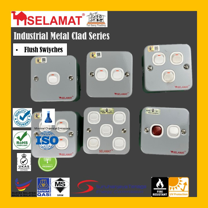 SELAMAT Metal Clad Switches 1G 2G 3G 4G 5G 20A Heater Switches [Flush ...
