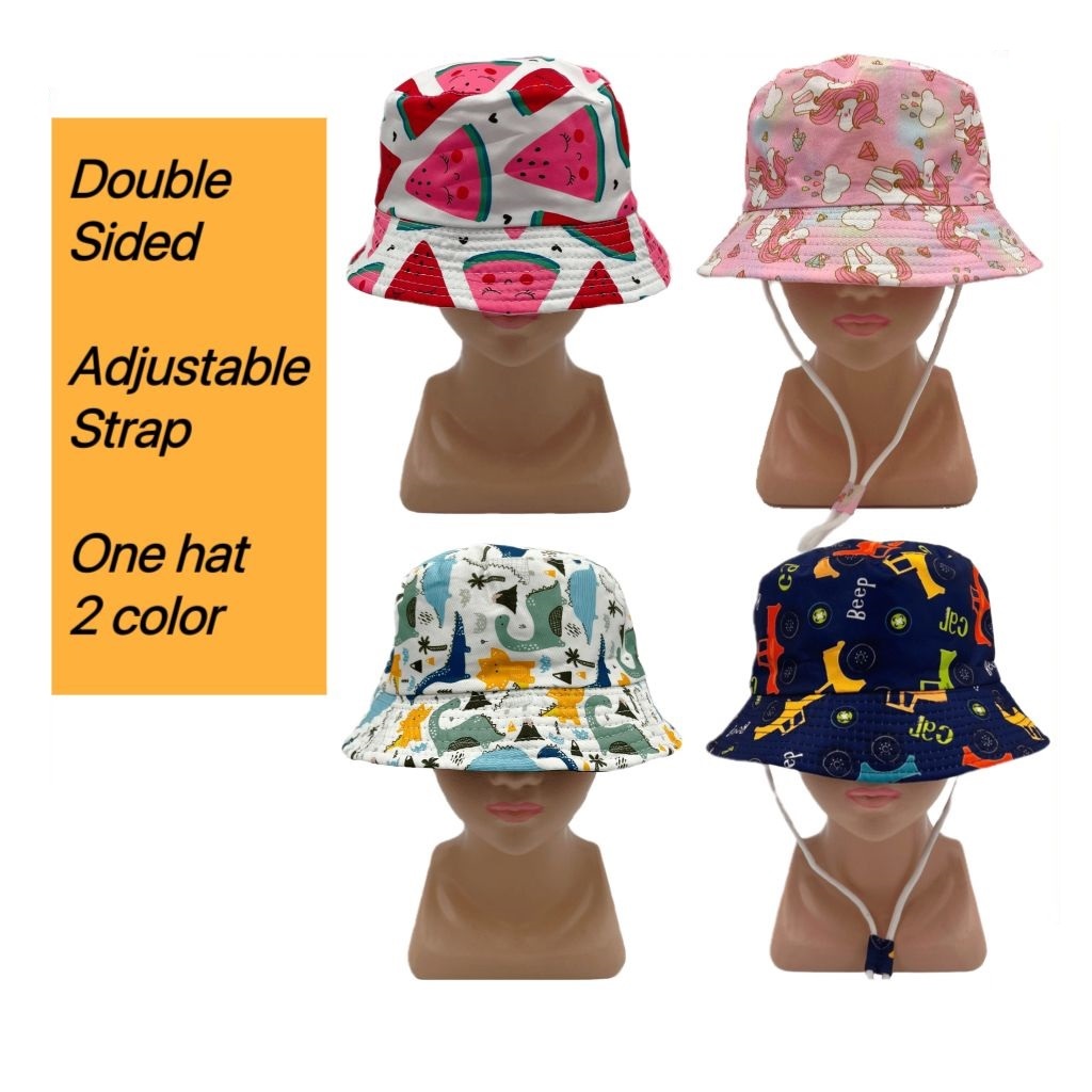 Kids Hat Topi Cartoon Fashion Bucket Hat Korean Style Cute Boys and ...