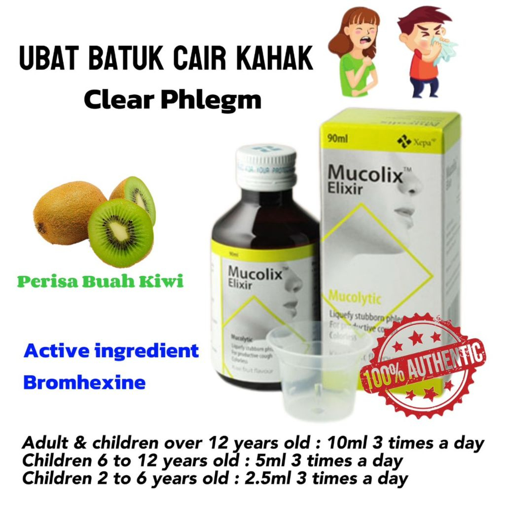 MUCOLIX ELIXIR BATUK / CAIR KAHAK / PARU PARU 90ML | Shopee Malaysia