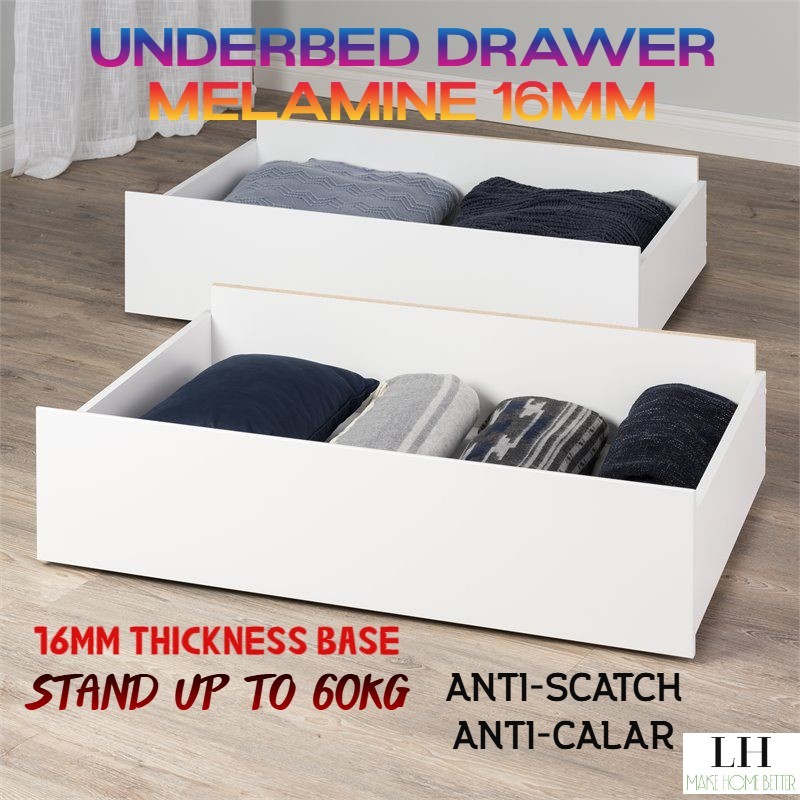 IKEA MELAMINE UNDERBED DRAWER STORAGE ROLLER DRAWER BAWAH KATIL RODA ...