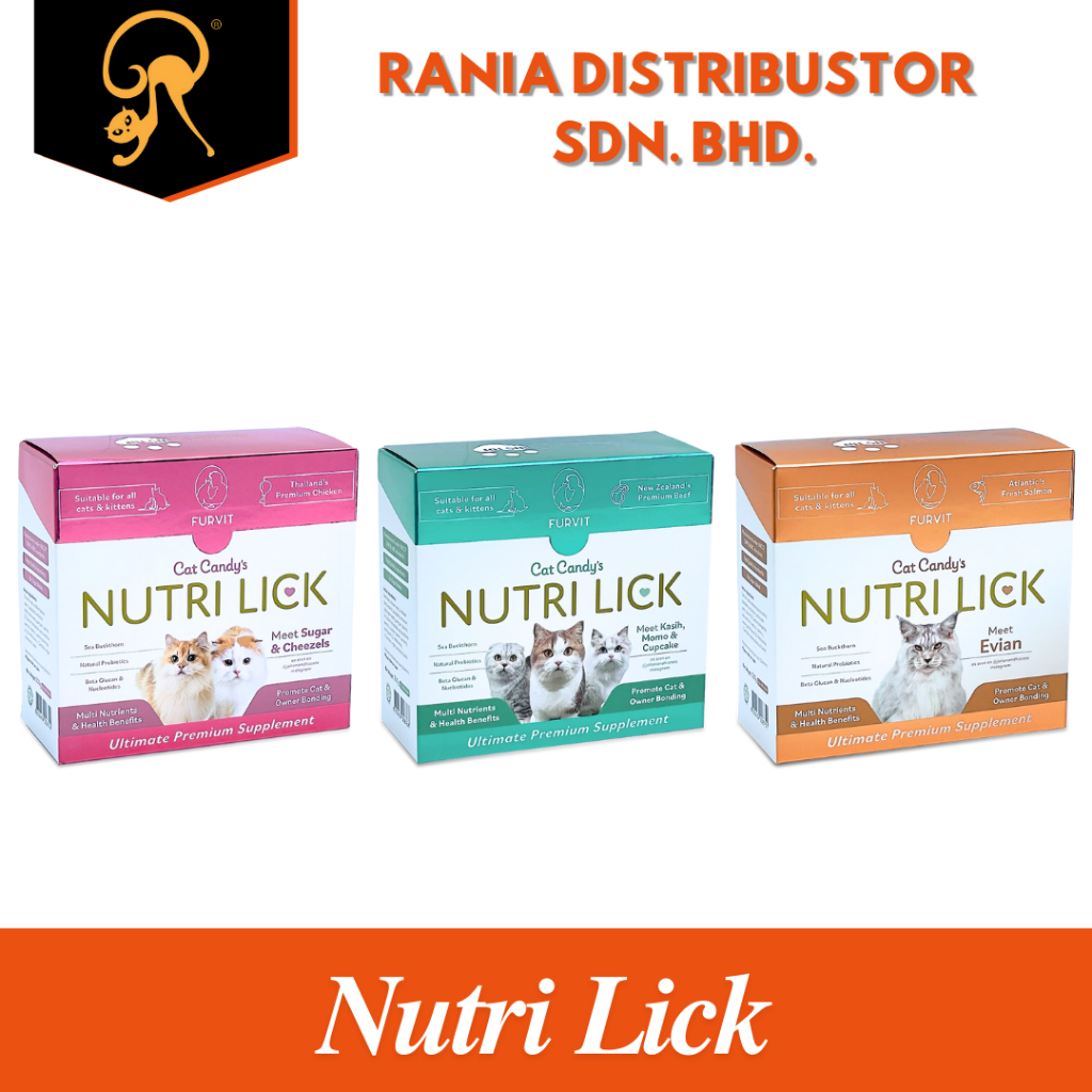 Furvit Cat Candy’s NutriLick / Chicken / Beef / Salmon - Box (40 Sachet ...