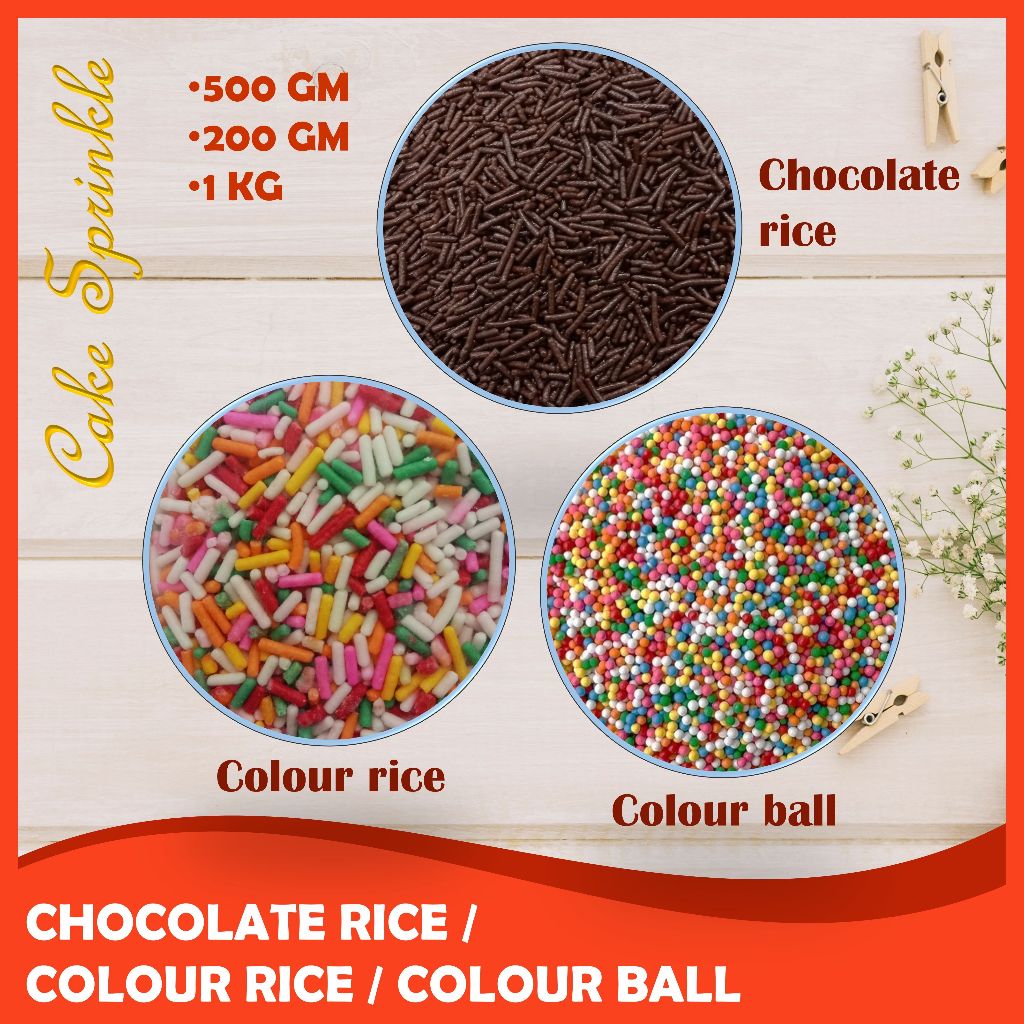 Taburan Kek – Coklat Urai / Warna Urai / Bijirin Warna / Bola Warna ...