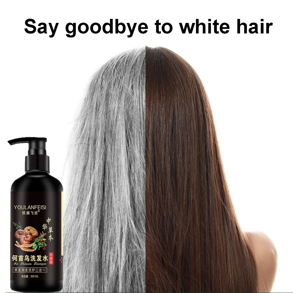 Polygonum Multiflorum Shampoo 300ml Natural Mild Black Dye Shampoo ...