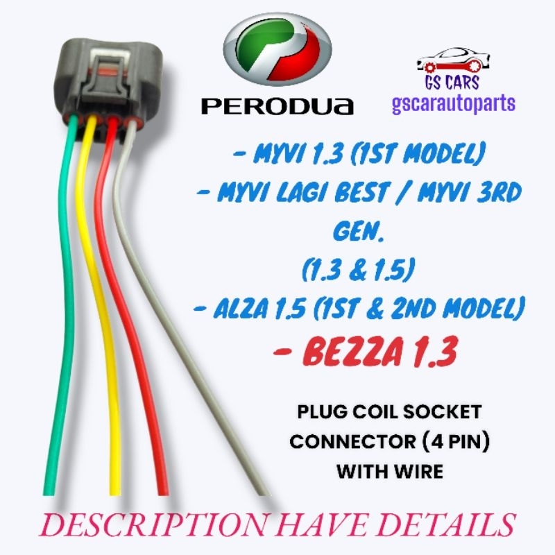 Perodua ignition plug coil socket myvi 1.3/myvi lagi best/myvi 3 gen ...