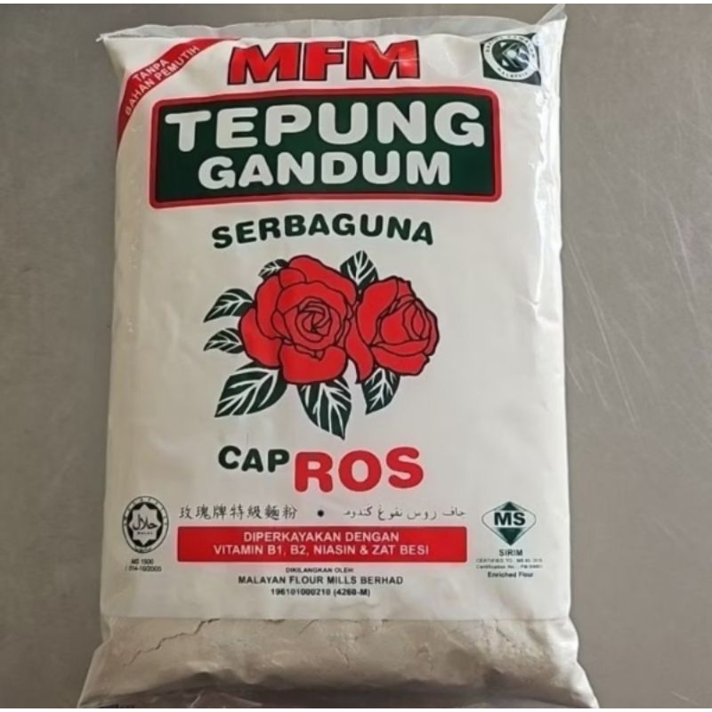 Tepung Gandum Serbaguna Cap Rose 850/All purpose wheat flour 850gm ...