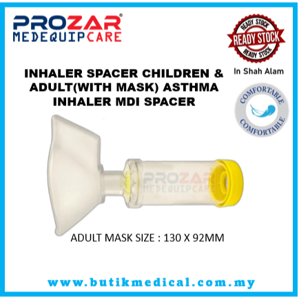 INHALER SPACER CHILDREN & ADULT(WITH MASK) ASTHMA INHALER MDI SPACER ...