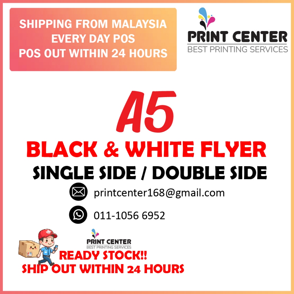 Black & White Flyer Printing A5 80gsm Simili Paper | Shopee Malaysia
