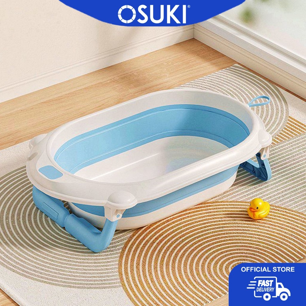 OSUKI Foldable Baby Bath Tub | Tab Mandi Bayi Boleh Lipat | Shopee Malaysia