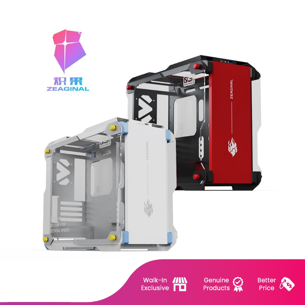 Zeaginal ZC-03M Open Frame Middle Tower PC Case, Full Aluminum Frame ...