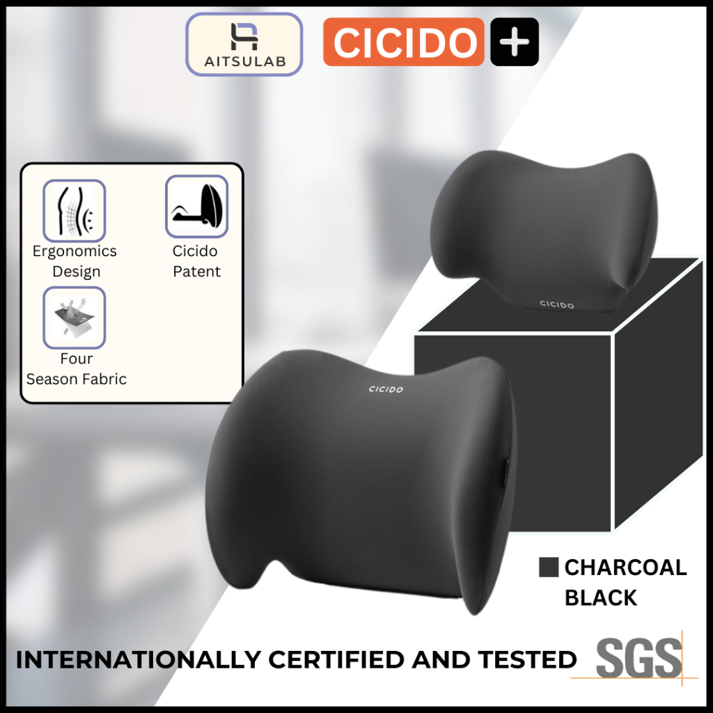 CICIDO Lumbar Cushion Car Seat Back Cushion Neck Pillow Headrest Memory ...