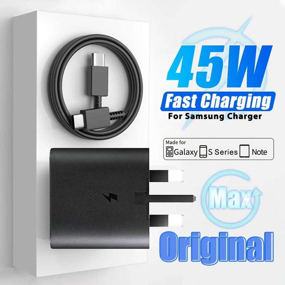 45W Super Fast Charger UK Plug Adapter Type C Cable For Galaxy S25/S24/S22/S21 S23Plus Ultra ...