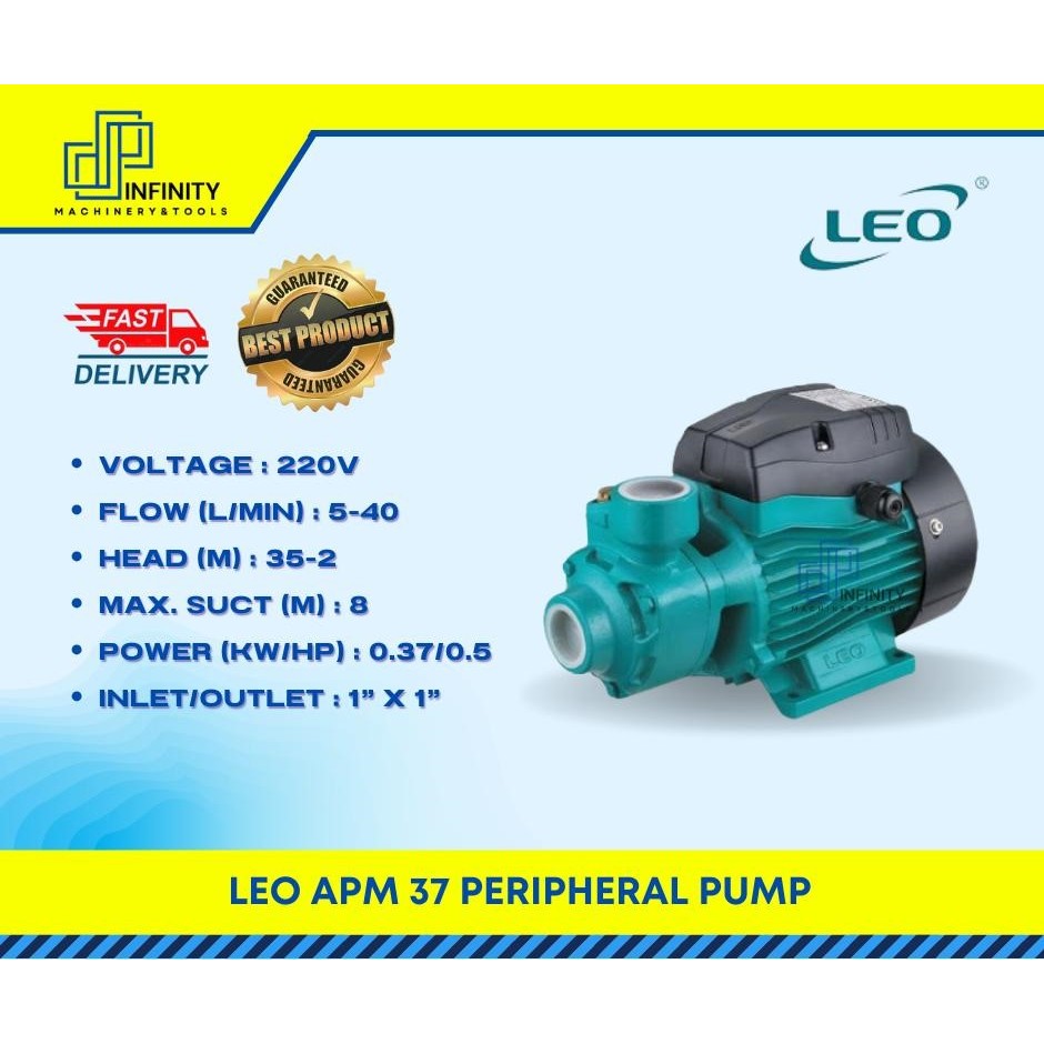 LEO APM37 PERIPHERAL PUMP [1 PHASE] (0.37kW/0.5HP) | Shopee Malaysia