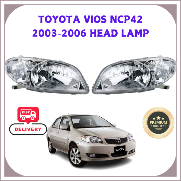 (WHITE)TOYOTA VIOS NCP42 2003-2006 HEADLAMP HEADLIGHT LAMPU DEPAN LAMPU BESAR HEAD LAMP VIOS ...