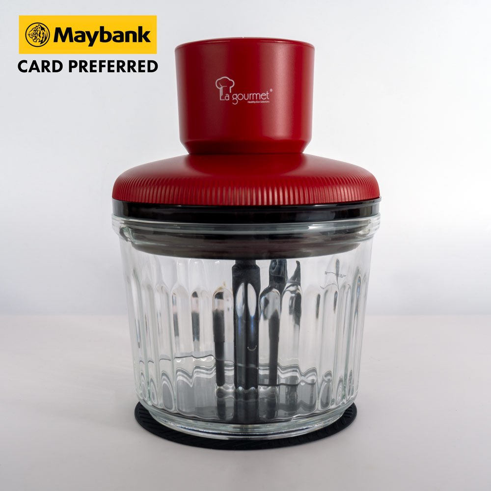 La gourmet Healthy Glass Chopper, 2L Matt Red | Shopee Malaysia