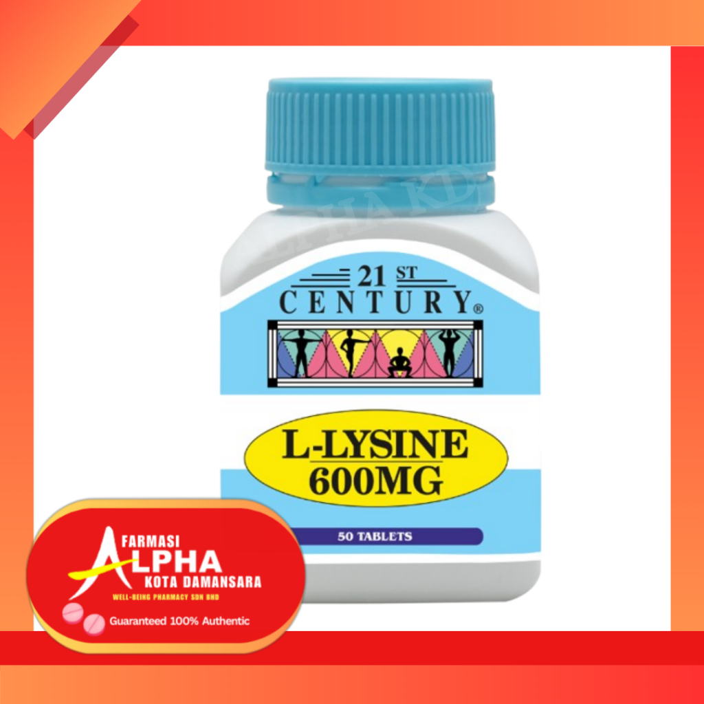 21st Century L-Lysine 600mg - 50' tablets | Shopee Malaysia