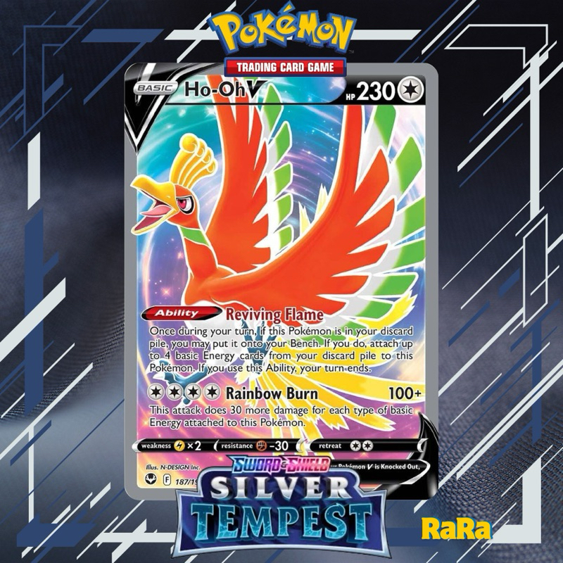 Ho-Oh V - 187/195 - Full Art Ultra Rare Sword & Shield: Silver Tempest Singles | Shopee Malaysia