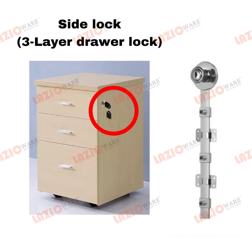 Multi Drawer Side Lock for 3 Drawers With Aluminium Bar | Shopee Malaysia
